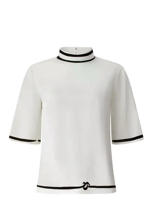 Shanghai Tang Mock-neck Silk T-shirt - White
