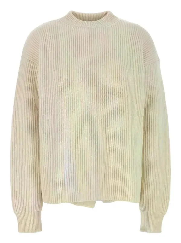 JIL SANDER Ribbed Wool Sweater - Neutrals