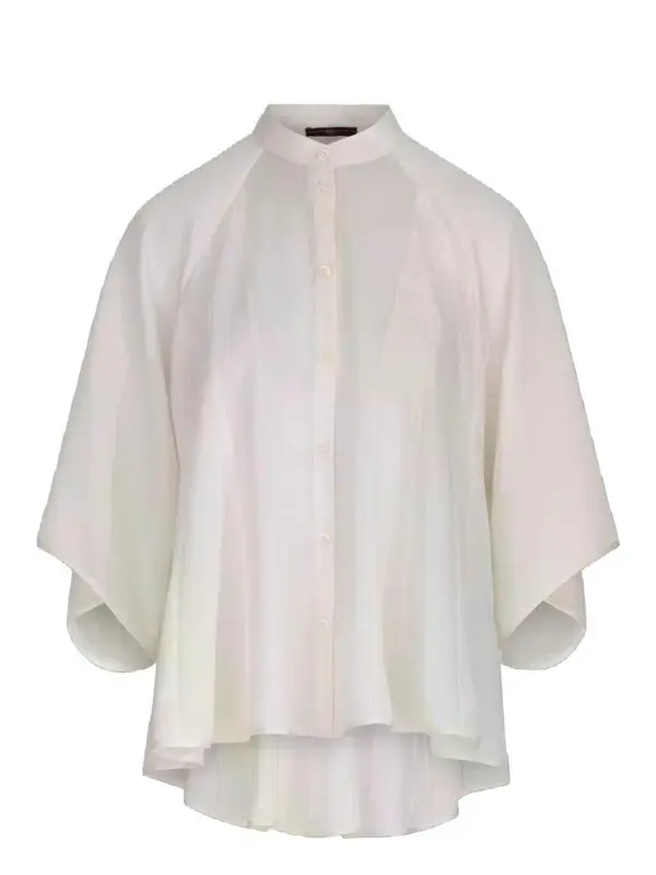 High Pleated Blouse - White
