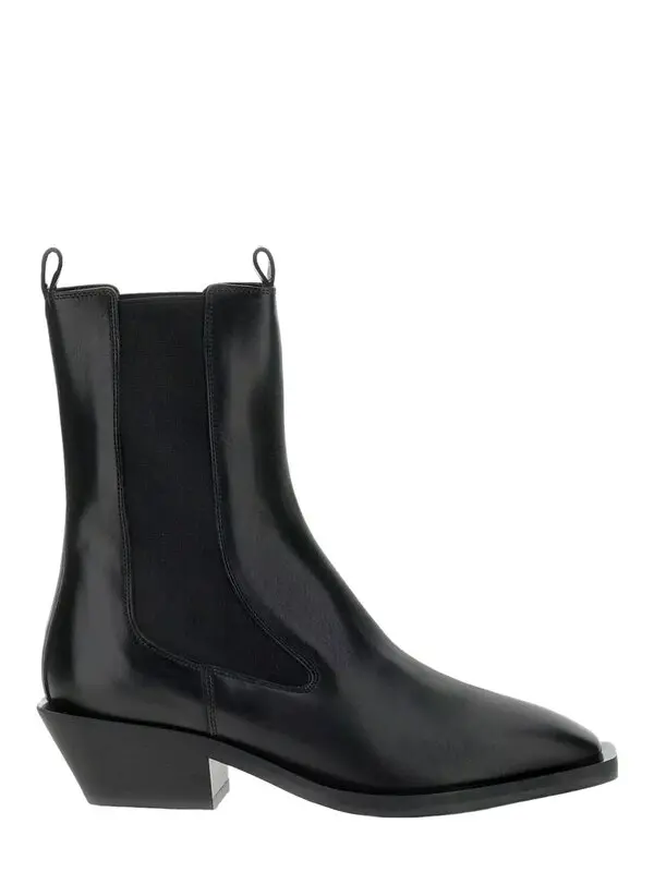 AeydĒ Leather Pointed-toe Boots - Black