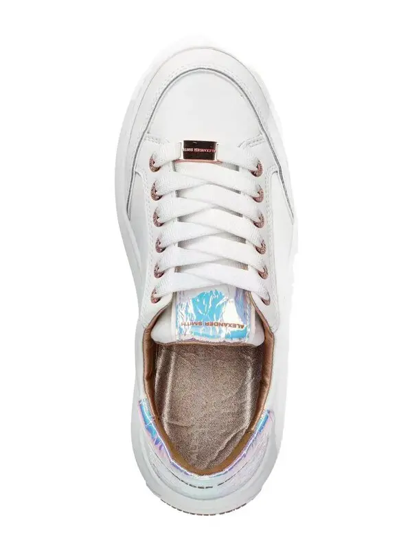 ALEXANDER SMITH Platform Sneakers With Iridescent Panels - White