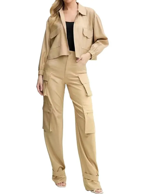 SIMONA CORSELLINI Zip-front Flap-pocket Jacket - Neutrals