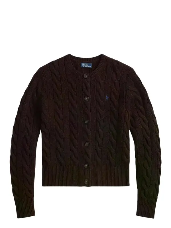 Polo Ralph Lauren Cable-knit Button-up Cardigan - Brown