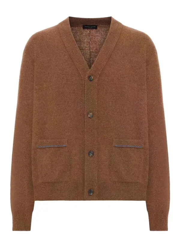 ROBERTO COLLINA Wool Buttoned Cardigan - Brown