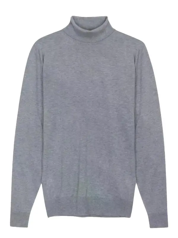 John Smedley Turtleneck Cotton Sweater - Grey