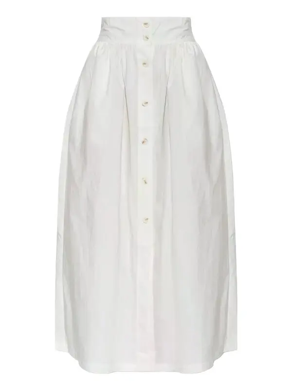 Posse Button-front Maxi Skirt - White