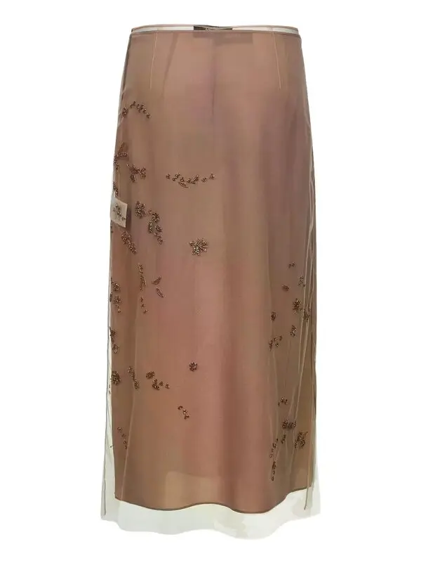 Fendi Floral-embellished Midi Skirt - F0qa6 Pink