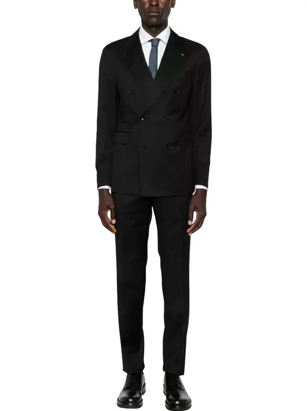 Tagliatore Double-breasted Wool Suit - Black