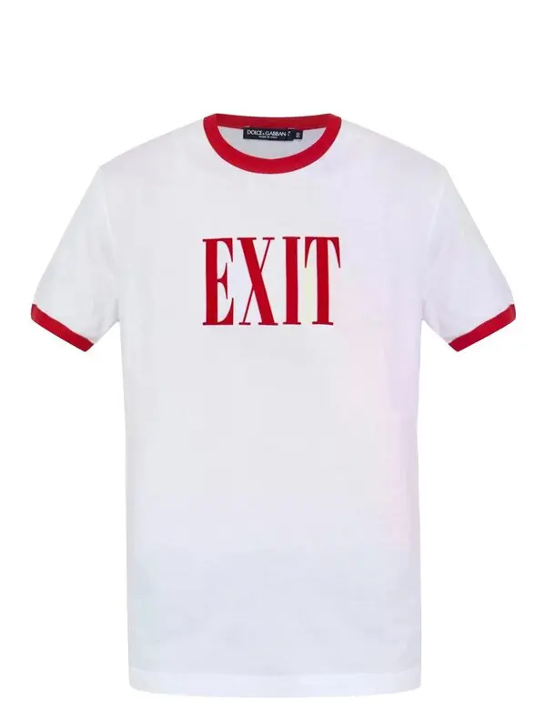 Dolce & Gabbana Exit-print Ringer T-shirt - White