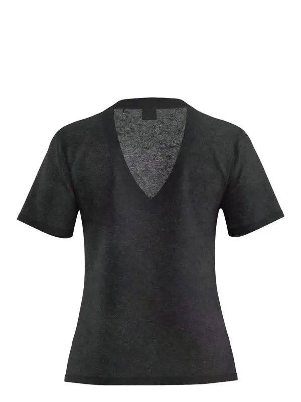 BOSS Linen V-neck T-shirt - Black