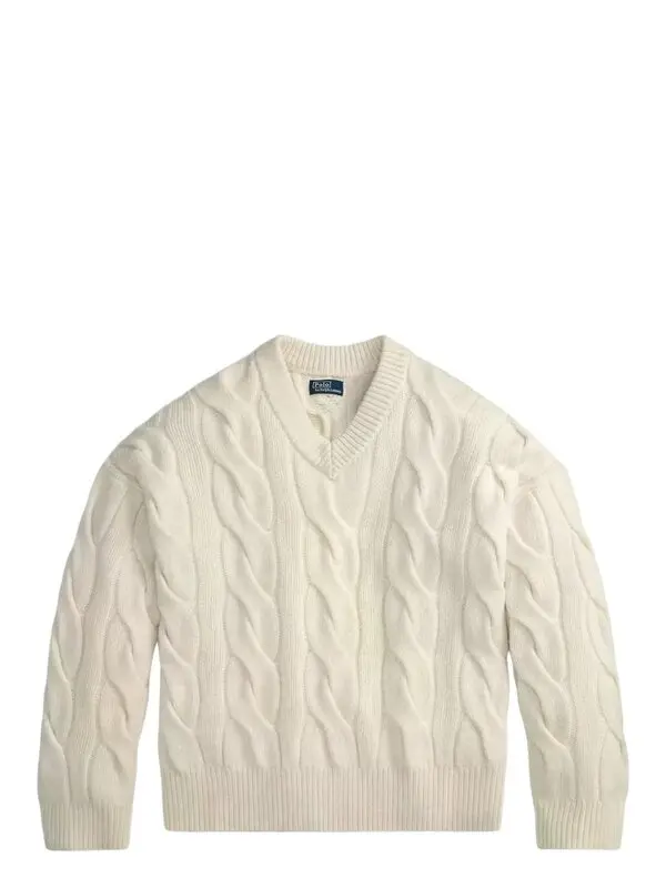 Polo Ralph Lauren Cable-knit V-neck Sweater - Neutrals