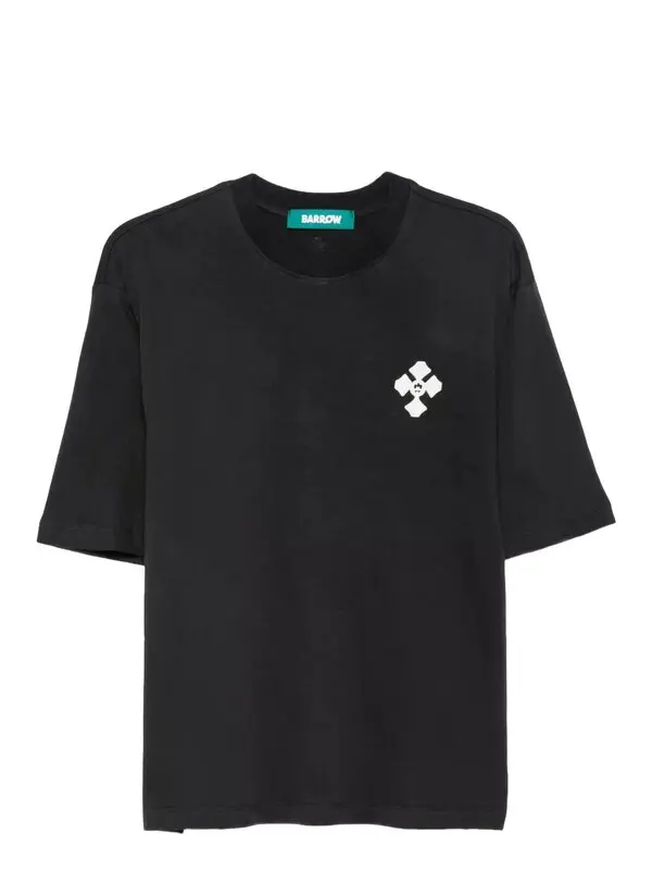 BARROW Cross-embellished Cotton T-shirt - Black