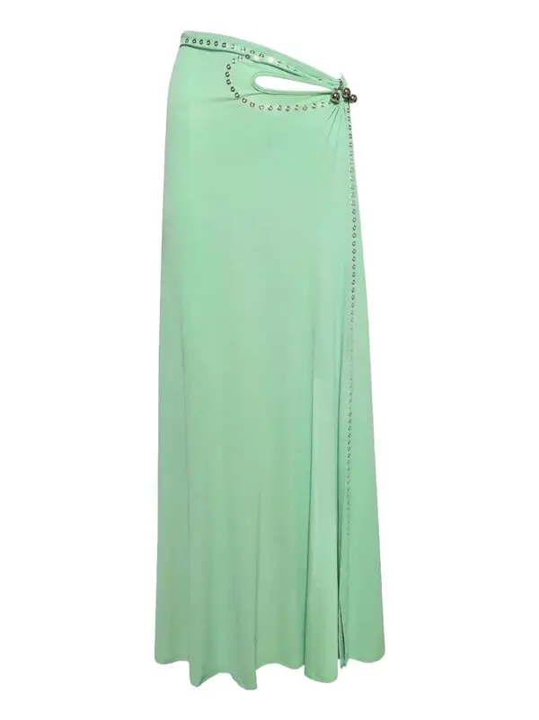 Rabanne Eyelet-embellished Cut-out Skirt - Green