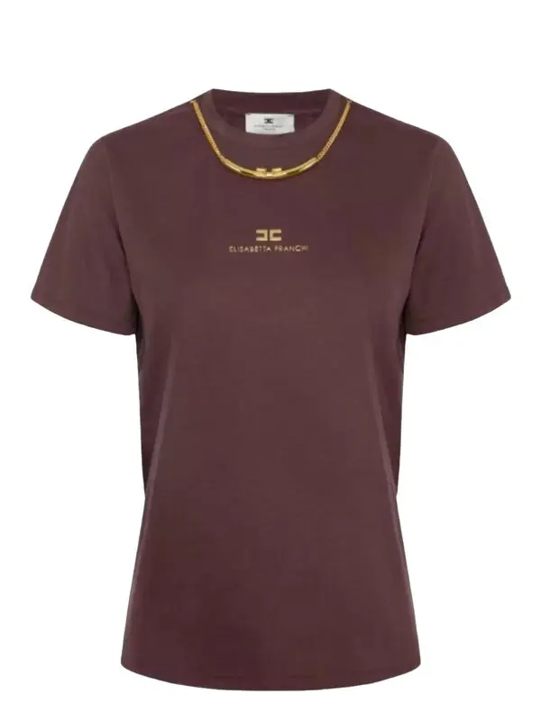 Elisabetta Franchi Gold-chain Embellished T-shirt - Red