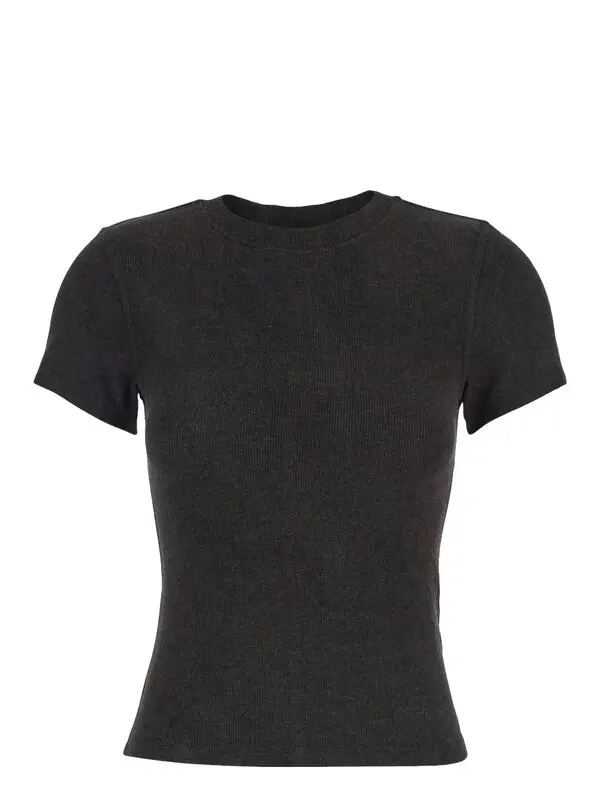 FRAME Ribbed Short-sleeve T-shirt - Brown