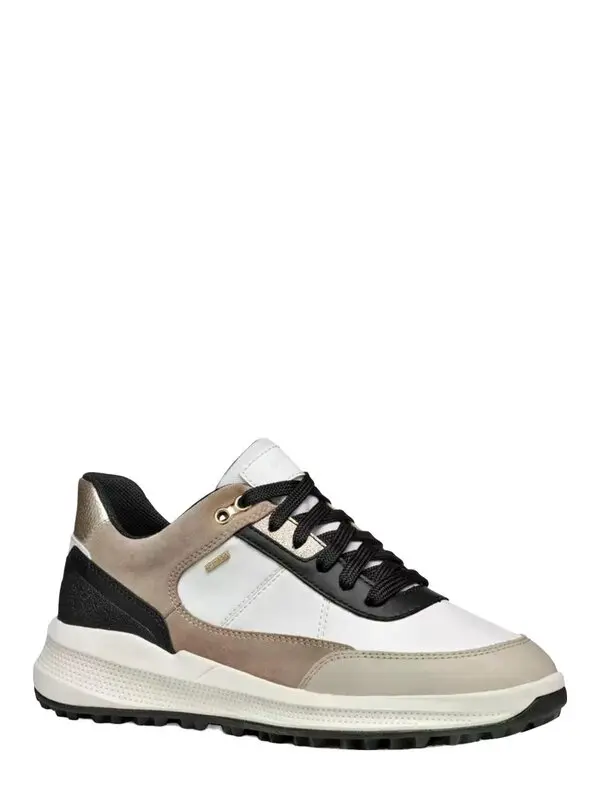 Geox Leather Panelled Sneakers - White
