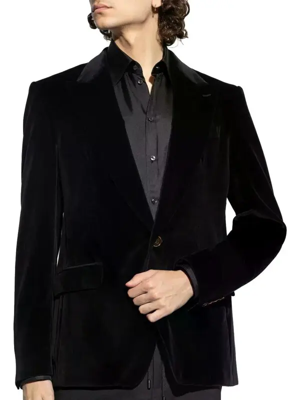 Dolce & Gabbana Velvet Notched-lapel Blazer - Black