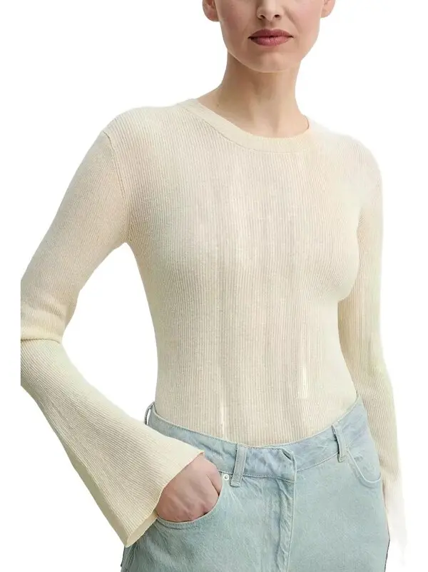 Day Birger Et Mikkelsen Ribbed Bell-sleeve Sweater - Neutrals