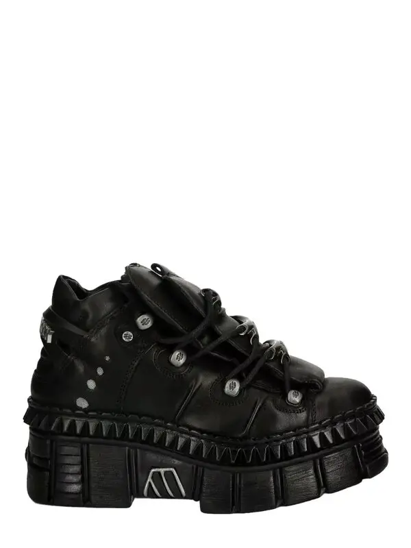 NEW ROCK Lace-up Platform Sneakers - Black