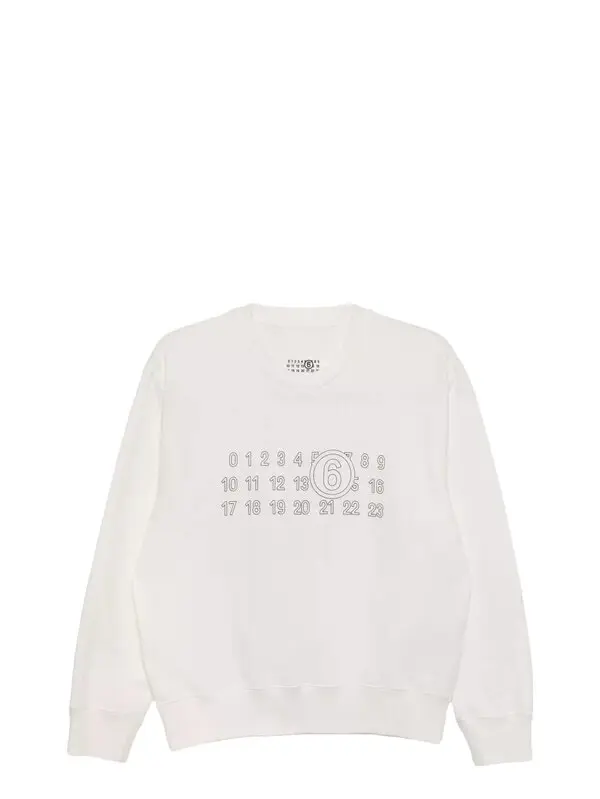 MAISON MARGIELA Logo-print Cotton Sweatshirt - White