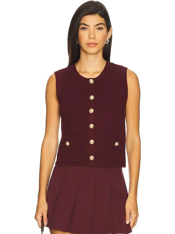 Steve Madden Aliya Sweater Vest - Windsor Wine