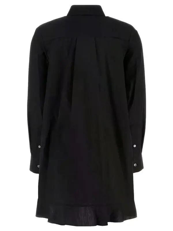 Sacai Poplin Shirt Dress - Black