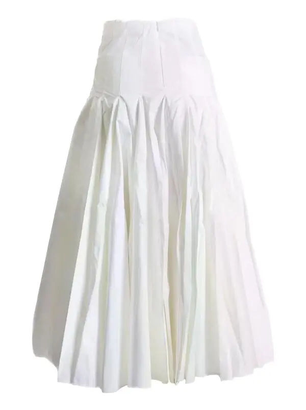 Jacquemus Cotton Pleated Midi Skirt - White