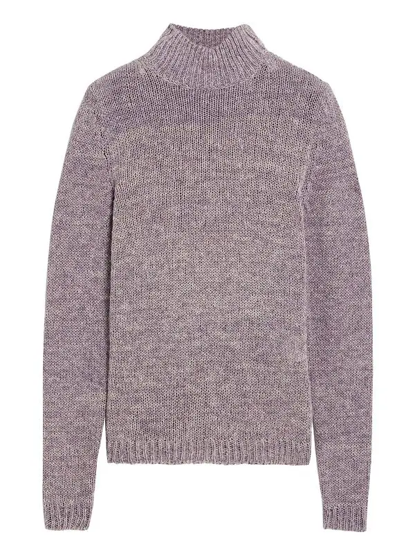 TOTEME Linen, Cotton, And Silk-blend Turtleneck Sweater - Lilac