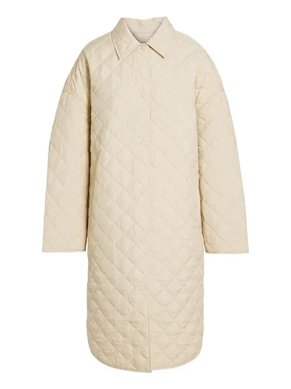 TOTEME Oversized Quilted Shell Coat - Beige