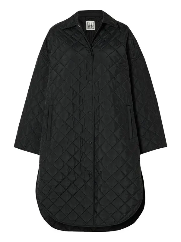 TOTEME Oversized Quilted Shell Coat - Black