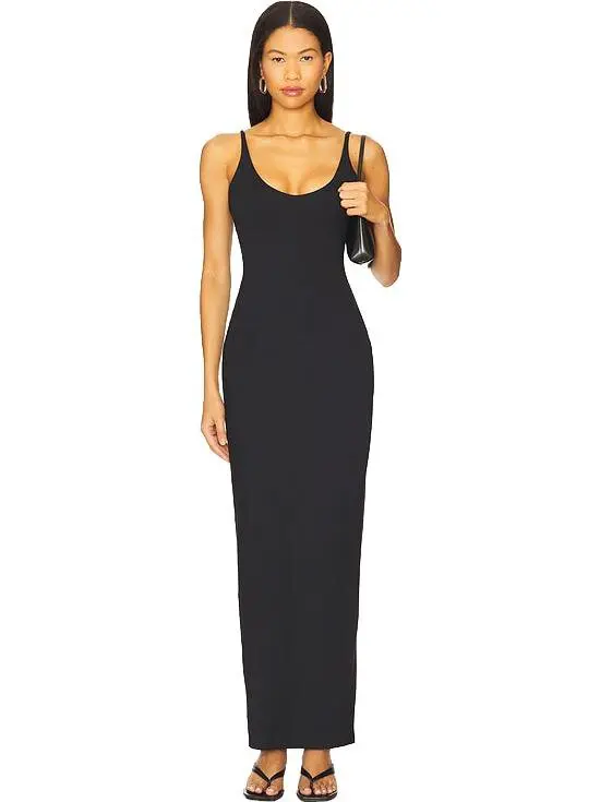 SKIMS Smooth Layers Skimpy Scoop Neck Dress - Obsidian