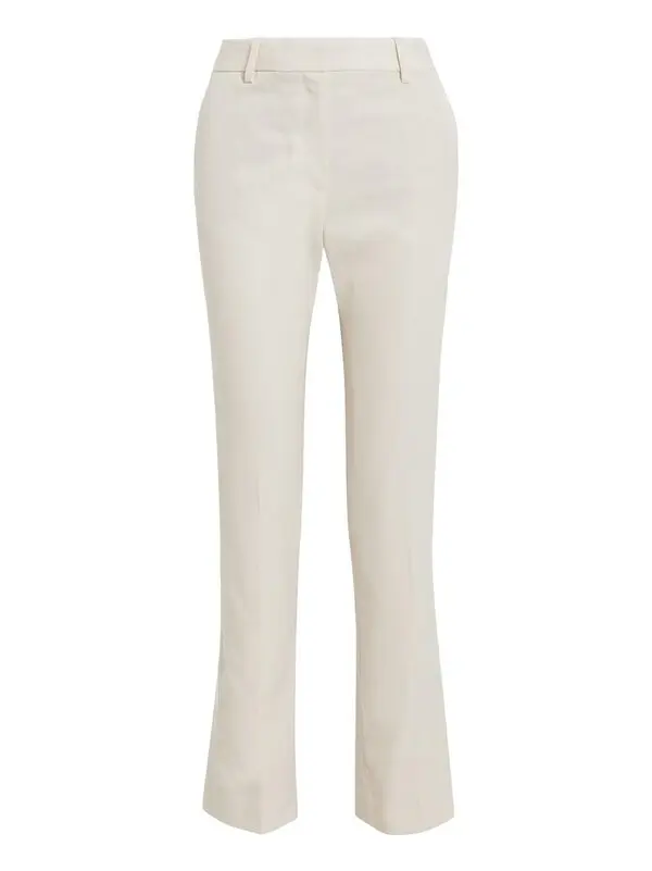 NILI LOTAN Wool-twill Straight-leg Pants - Ecru