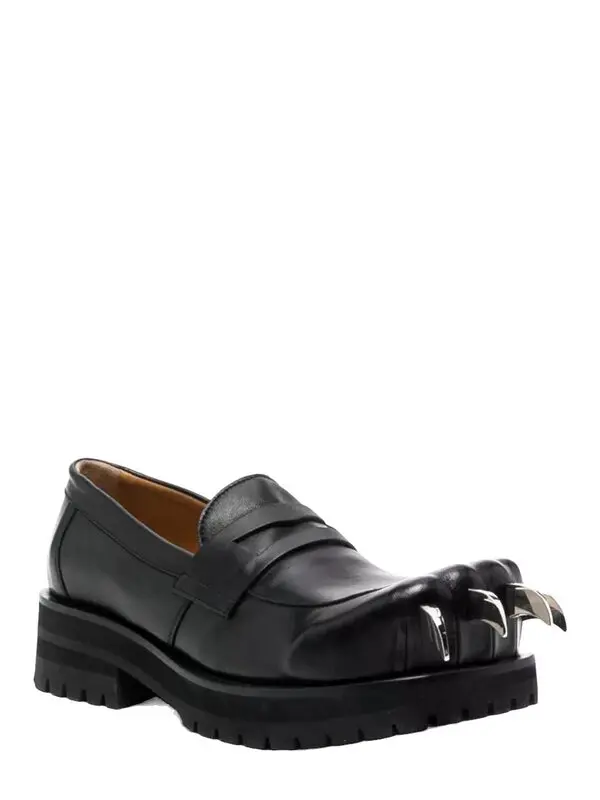 CHARLES JEFFREY Moggies Leather Loafers - Black
