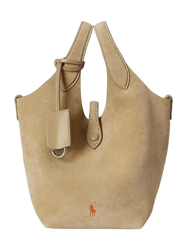 Polo Ralph Lauren Polo Play Suede Small Tote - Cashew