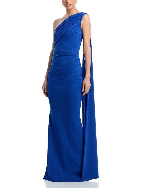 Chiara Boni La Petite Robe Zenab One Shoulder Gown - Azulejo
