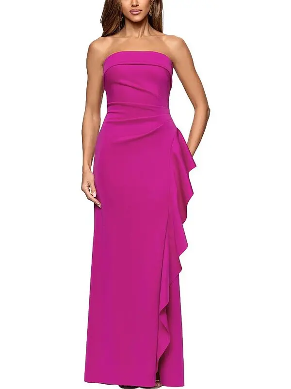 Aqua Scuba Strapless Gown - Orchid