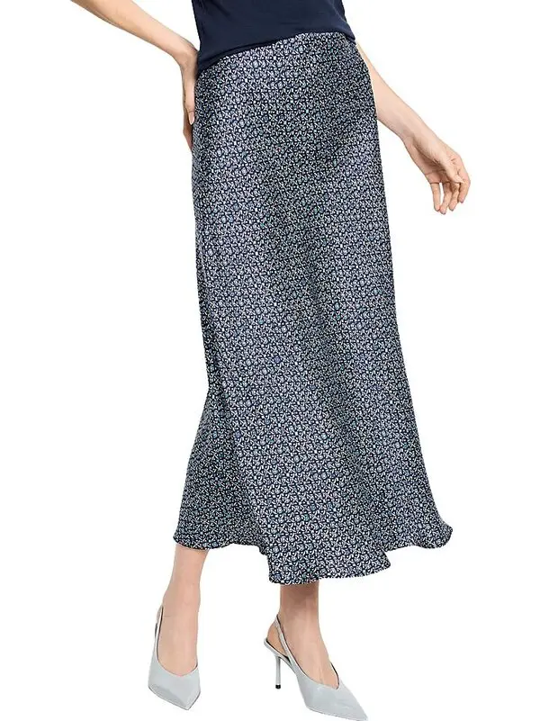 NIC+ZOE Monogram Printed Slip Skirt - Blue Multi