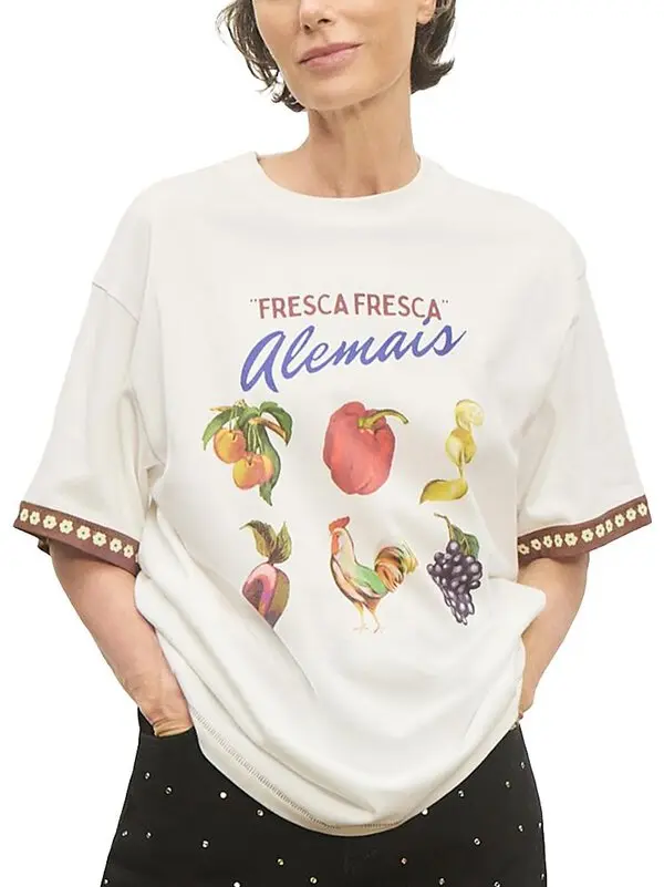 ALEMAIS Mercado Fresca Graphic Tee - Cream