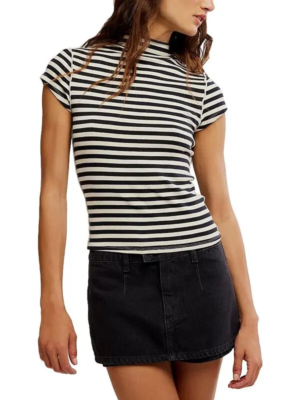 Free People We The Free Lola Stripe Tee - Bw Stripe