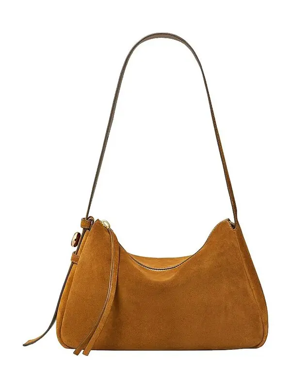 Tory Burch Romy Suede Shoulder Bag - Caramel Suede