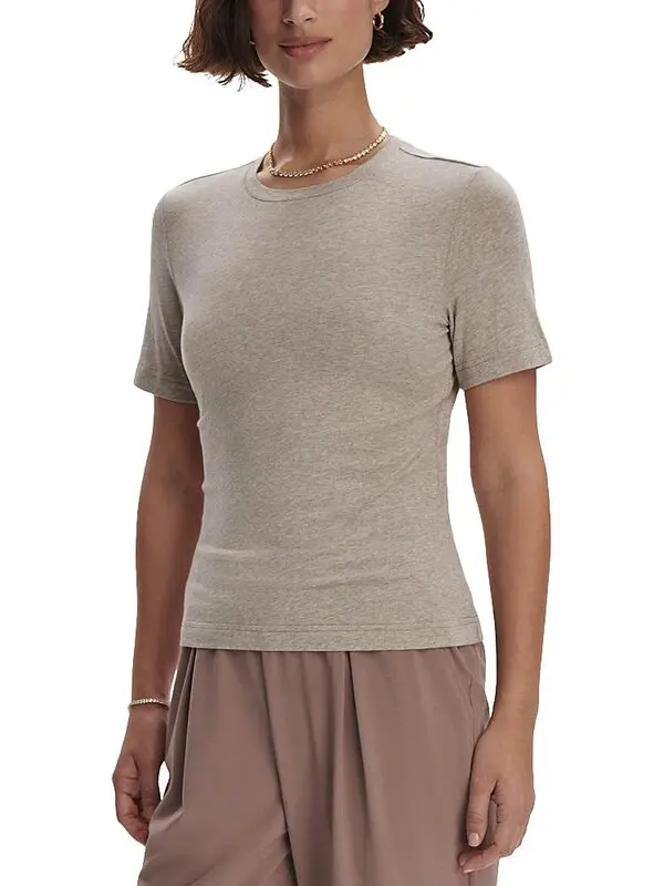 Varley Regina Fitted Tee - Taupe Marl