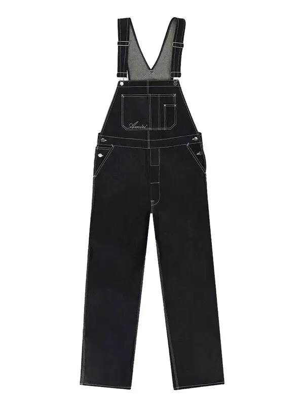 Amiri Topstitch Denim Overalls - Blue