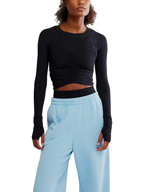 Free People Mile A Minute Layer Top - Black