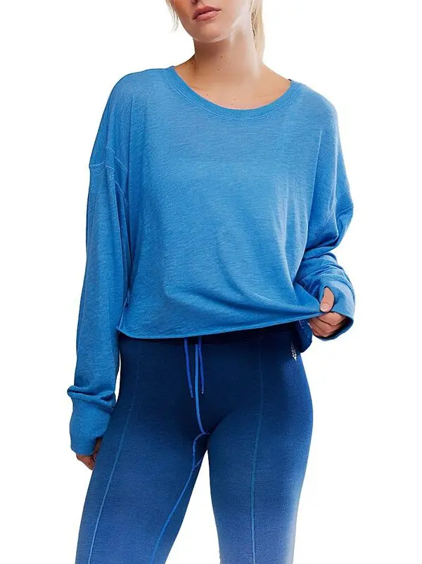 Free People My Time Layer Top - Light Cobalt