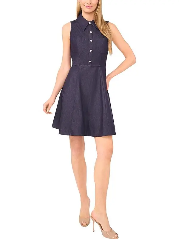 CECE DUPRAZ Sleeveless Fit And Flare Dress - Classic Navy