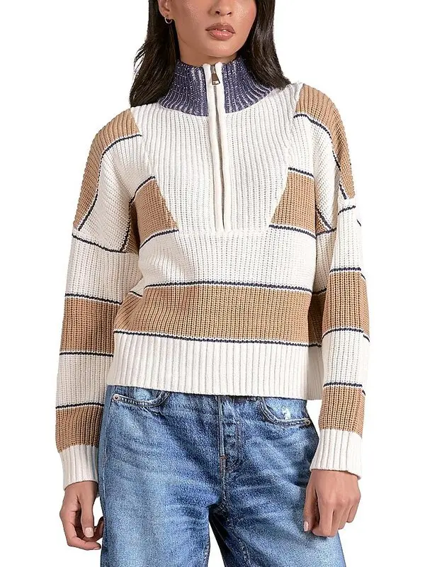 Elan Mock Neck Sweater - Camel