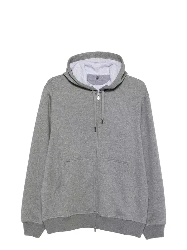 Brunello Cucinelli Zip-up Hoodie - Grey