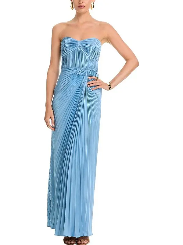 AMUR Joyceanne Plisse Gown - Tropical Dusk