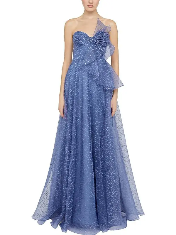 Theia Joanna Bow Bodice Gown - Periwinkle