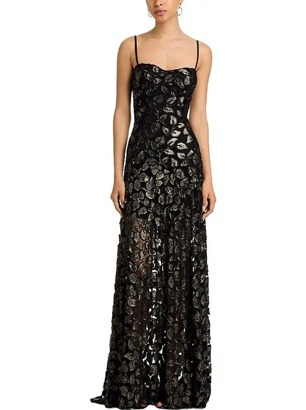 Aqua Burnout Gown Exclusive - Black/gold